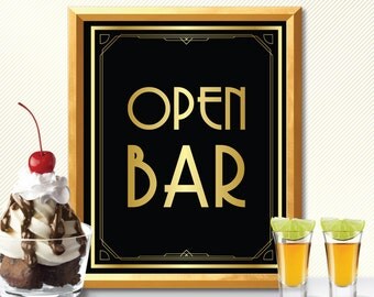 Open bar quote sign | Etsy