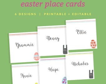 Printable Easter Place Cards EDITABLE Easter Labels Easter