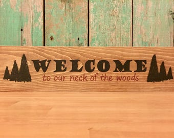Wooden welcome sign | Etsy