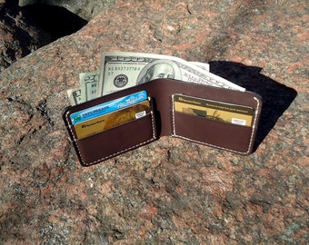 Leather card wallet | Etsy