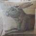 Vintage Rabbit Burlap Pillow Farmhouse Pillows Spring