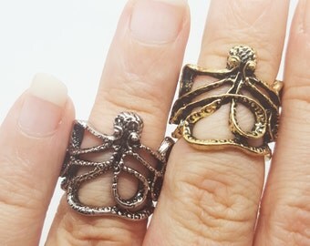 Unique octopus ring related items | Etsy