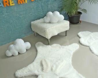 Rabbit fur rug | Etsy