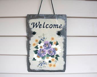 Slate welcome sign | Etsy