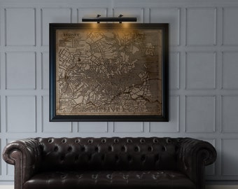 London map : Vintage rustic Circa 1890 by FirstClassDesignCo