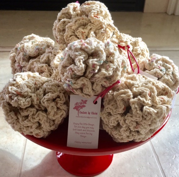 Handmade Crochet 100% Cotton Loofah Poof Bath Puff Cotton Pouf