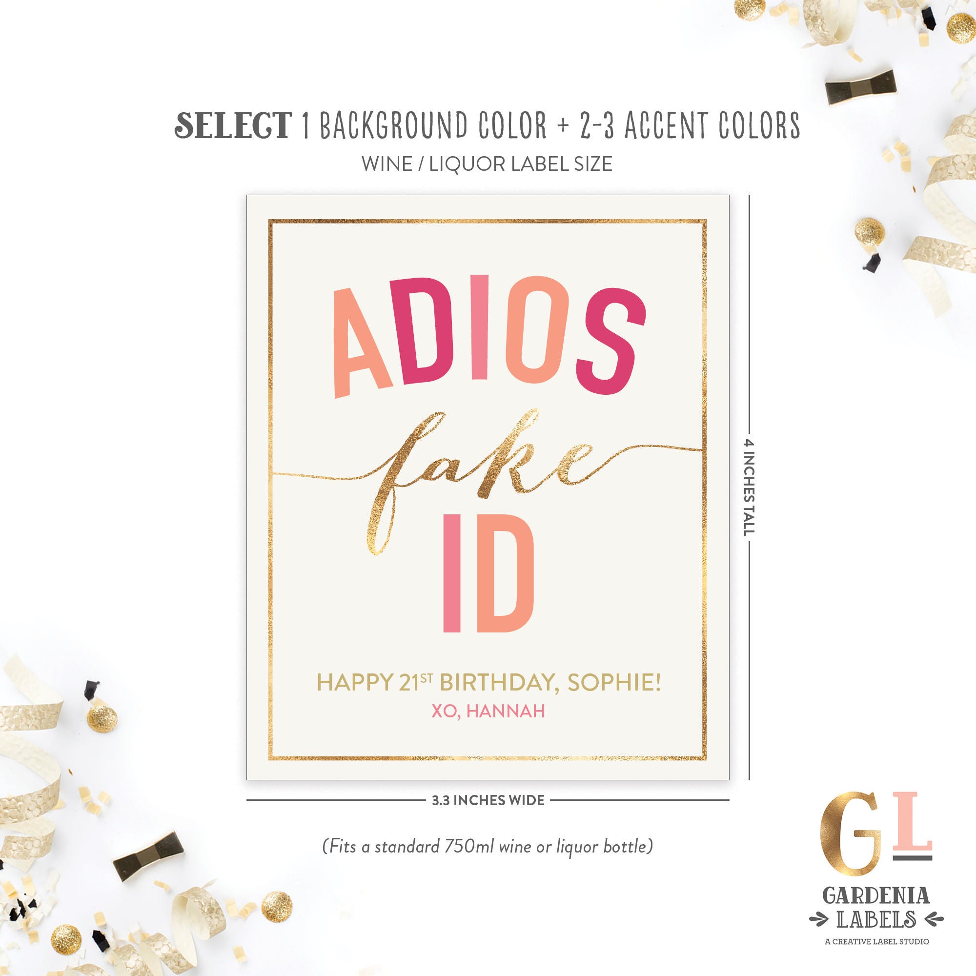 21st Birthday Wine Label Twenty One and Legal 21st Birthday