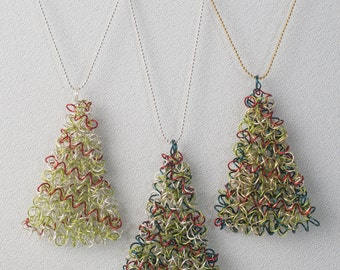 RECYCLED copper wire CHRISTMAS tree ORNAMENT