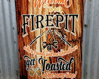 Fire pit sign | Etsy