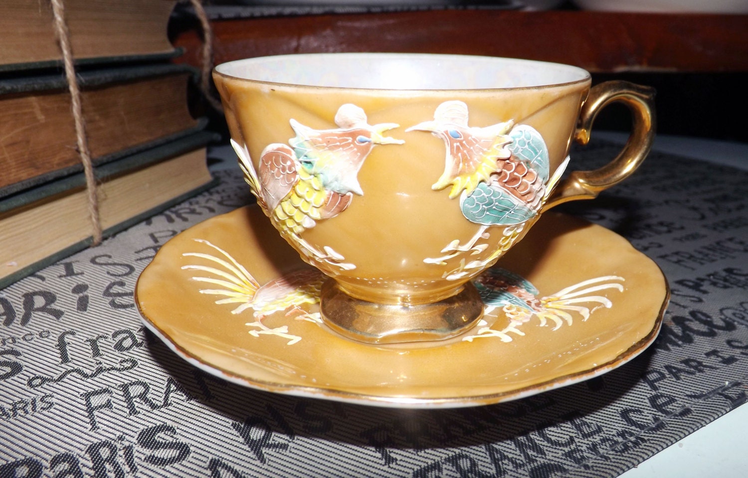 Early mid-century (c.1940s) Shafford Japan hand-painted moriage tea set ...