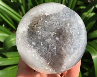 Items similar to Crystal Sphere, Raw Points, Clear Crystal Geode Quartz ...