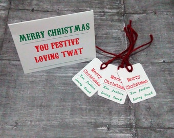 Funny christmas tags | Etsy