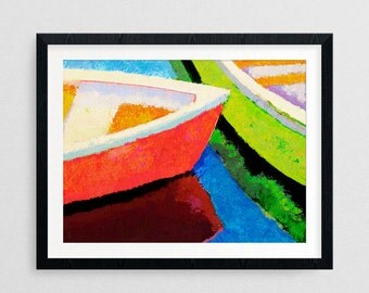 Rowboat painting | Etsy