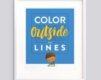 Color outside lines | Etsy