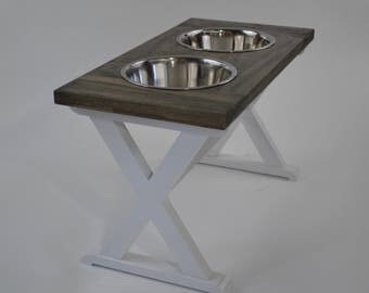 Rustic dog feeder | Etsy