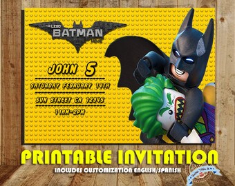Lego batman invitations | Etsy