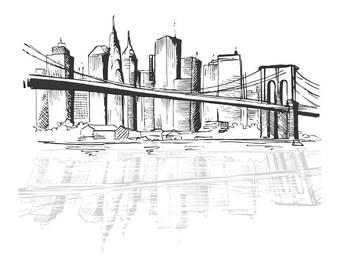 New york sketch | Etsy