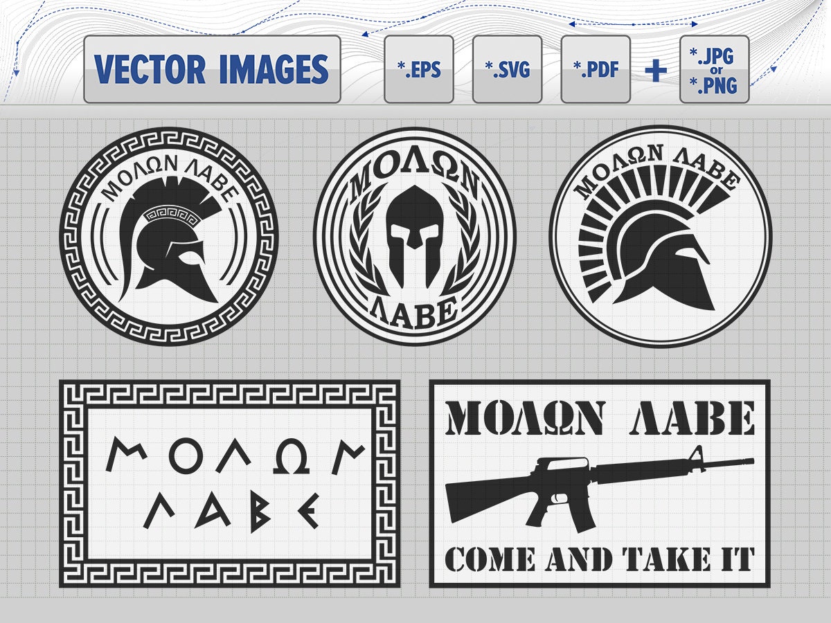Molon Labe symbols set vector graphic svg eps pdf and png
