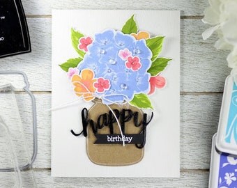 Hydrangea stamp | Etsy