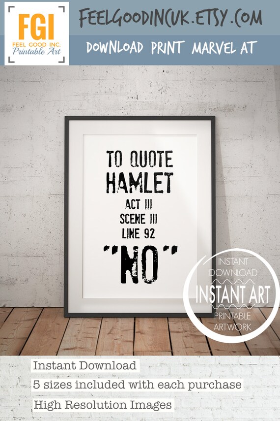 Hamlet Quote William Shakespeare Literary Gift To Quote