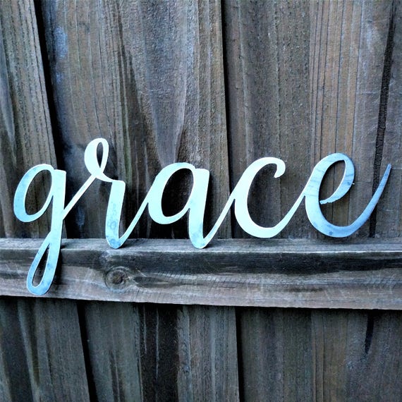 Grace Sign Metal Farmhouse Sign Metal Letters Metal Wall