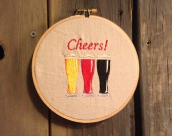 Beer embroidery | Etsy