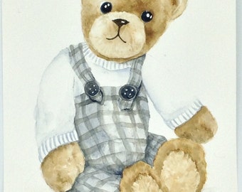 Teddy bear drawing | Etsy