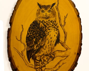 Owl pyrography | Etsy
