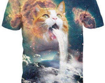 Space cat shirt | Etsy