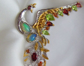 Phoenix brooch | Etsy