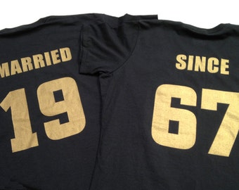 TOGETHER SINCE Custom Couples T-Shirts Anniversary & Wedding