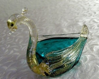 Blown glass swan | Etsy