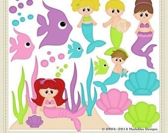 Merman clipart | Etsy