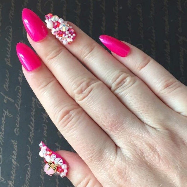Handmade Designer Fake Nails from Girly To by NeverTooMuchGlitter