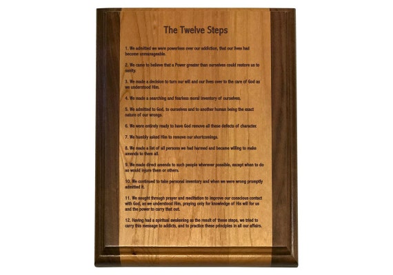 Deluxe NA Narcotics Anonymous 12 Steps Plaque Twelve Steps