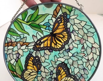 Round stained glass | Etsy