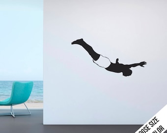 Olympic Diver Silhouette Sports Wall Decal Custom Vinyl Art