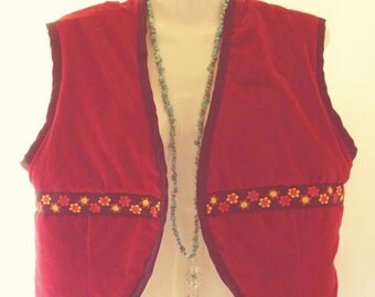 Unique red velvet vest related items | Etsy