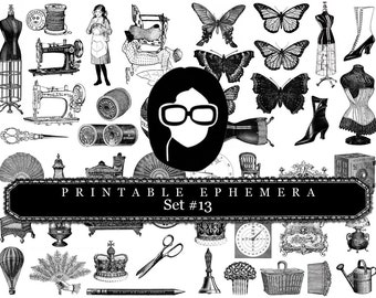 Ephemera Pack Printable Ephemera Set 2 30 Page Instant