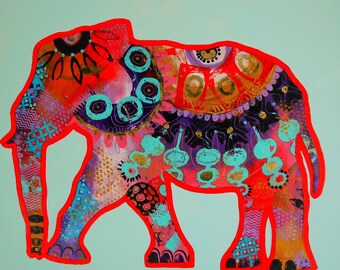 Elephant collage | Etsy