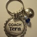 Personalized Sports Coach key chain with charms by chaleybrooke