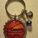 Personalized basketball key chain with charms