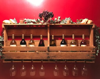 Barn wood wine rack | Etsy