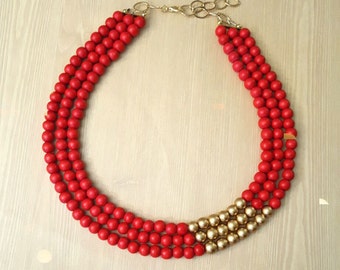 Red necklace | Etsy
