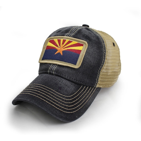 Arizona Flag Patch Trucker Hat Black