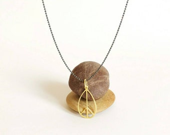 Gold peace sign necklace peace necklace delicate and