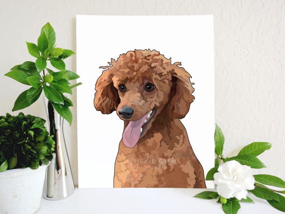 Miniature Poodle Art Print Toy Poodle Painting Poodle Wall