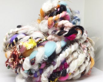 Items similar to Handspun Art Yarn - Super Bulky Plied Yarn - Bluefaced ...