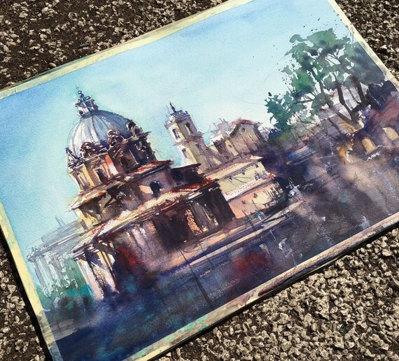 Rome watercolor painting art print