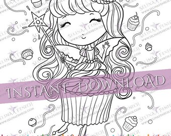 Fairy coloring page | Etsy